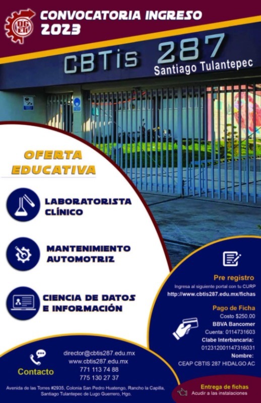 CBTis 287 Santiago Tulantepec Hidalgo